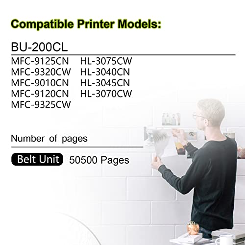 1-Pack High Yield BU-200CL Belt Unit Replacement for Brother MFC-9125CN 9320CW 9010CN 9120CN 9325CW 3070CW 3075CW 040CN 3045CN Printer.