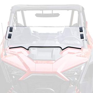 kemimoto 1/2 half windshield, polycarbonate utv front hard clear heavy duty windshield shock resistance compatible with polaris rzr pro xp / 4 (2020 2021 2022 2023)