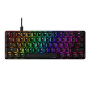 hyperx alloy origins 60 – mechanical gaming keyboard, ultra compact 60% form factor, double shot pbt keycaps, rgb led backlit, ngenuity software compatible – linear hyperx red switch