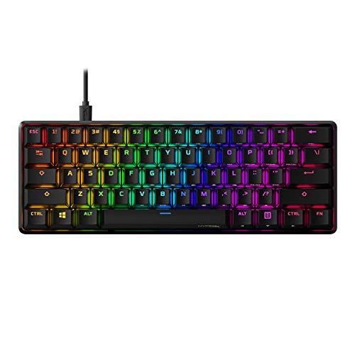 HyperX Alloy Origins 60 - Mechanical Gaming Keyboard, Ultra Compact 60% Form Factor, Double Shot PBT Keycaps, RGB LED Backlit, NGENUITY Software Compatible - Linear HyperX Red Switch