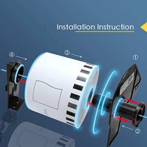 BETCKEY - Compatible Continuous Labels Replacement for Brother DK-2214 (0.47 in x 100 ft), Use with Brother QL Label Printers [6 Rolls]