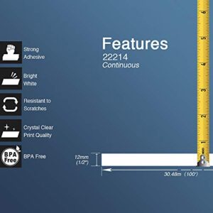 BETCKEY - Compatible Continuous Labels Replacement for Brother DK-2214 (0.47 in x 100 ft), Use with Brother QL Label Printers [6 Rolls]