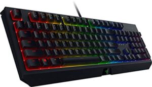 razer blackwidow wired gaming mechanical green switch keyboard with chroma rgb lighting (renewed)