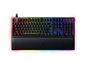 razer huntsman v2 analog gaming keyboard: razer analog optical switches – chroma rgb lighting – magnetic plush wrist rest – dedicated media keys & dial – classic black