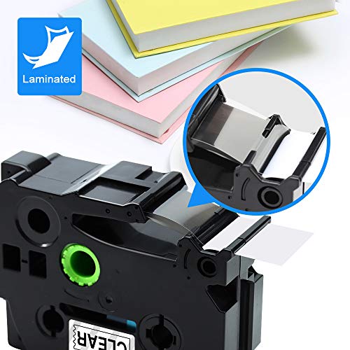 Labelife Compatible 18mm Label Tape Replacement for Brother P Touch TZe TZ Tape 18mm 0.7 Laminated Clear TZe-141 TZe141 TZ141 for Ptouch PTD600 PTD400AD PT1880 Label Maker, 4-Pack Black on Clear 3/4"