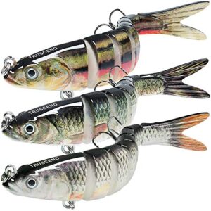 truscend fishing lures for bass trout multi jointed swimbaits slow sinking bionic swimming lures bass freshwater saltwater bass lifelike fishing lures kit