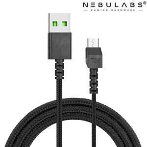 Nebulabs Compatible with Razer Wireless Gaming Mouse Charger Basilisk Viper Naga Deathadder Mamba Turret Charger Cord Cable Mouse Charging Cable - 2 Meters