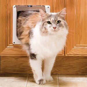 petsafe interior cat door: 2-way locking, indoor pet door flap – tinted privacy door for cat litter box or pet feeder, built-in door lock, durable door frame, diy easy install, hardware kit included