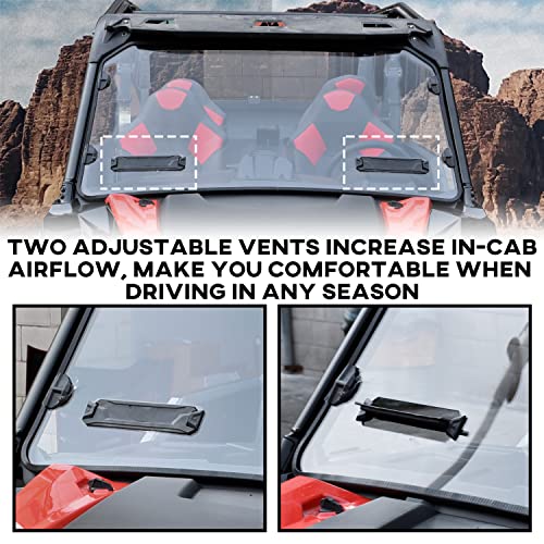 Full Windshield for General, SAUTVS Clear Hard Coat Poly Vented Front Windshield for Polaris General 1000 2016-2022/4 1000 2017-2022/ General XP/XP 4 1000 2020-2022 Accessories, Replace #‎2884337