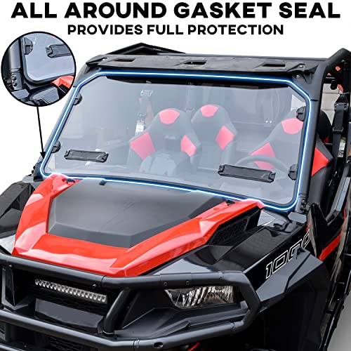 Full Windshield for General, SAUTVS Clear Hard Coat Poly Vented Front Windshield for Polaris General 1000 2016-2022/4 1000 2017-2022/ General XP/XP 4 1000 2020-2022 Accessories, Replace #‎2884337