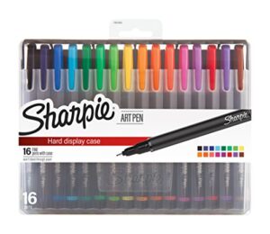 sharpie art pens, fine point, assorted colors, hard case, 16 count (1983966)