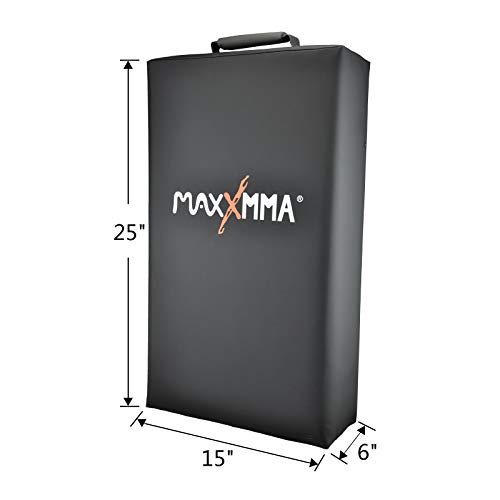 MaxxMMA Kick Shield, Boxing Punching Pad Kickboxing Muay Thai Training Foot Target Strike Body Shield, Great for MMA, TKD, Krav MAGA, Martial Arts, Karate Workout (Black)