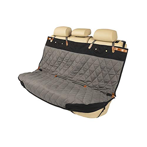 PetSafe Happy Ride Quilted Dog Car Seat Cover – Waterproof & Durable – Machine Washable – Fits Most Cars, Trucks & SUVs – Backseat Protection for Scratches & Dog Hair - Bench, Grey