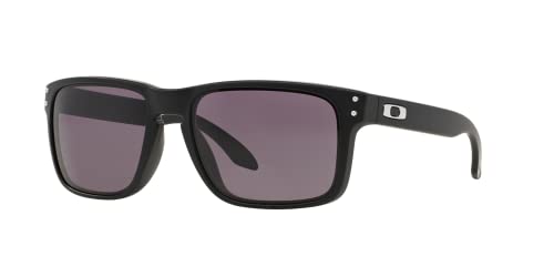 Oakley Holbrook Sunglasses, Matte Black Frame/Warm Grey Lens, One Size