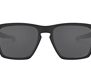 Oakley Men's OO9341 Sliver XL Rectangular Sunglasses, Matte Black/Grey Polarized, 57 mm