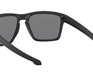 Oakley Men's OO9341 Sliver XL Rectangular Sunglasses, Matte Black/Grey Polarized, 57 mm