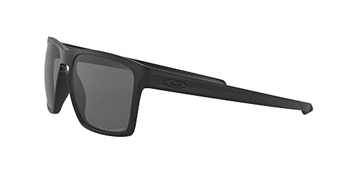 Oakley Men's OO9341 Sliver XL Rectangular Sunglasses, Matte Black/Grey Polarized, 57 mm