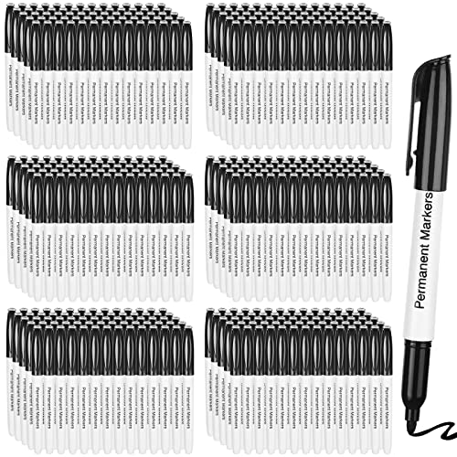 Yahenda 240 Pack Permanent Markers Bulk Black Permanent Marker Set Fine Point Marker Pens Waterproof Markers Work on Wood, Metal, Plastic, Stone, Glass