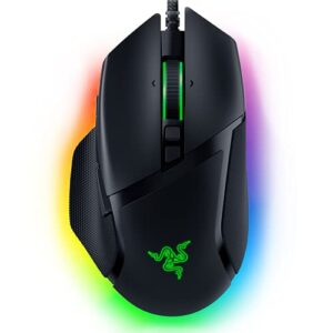 razer basilisk v3 customizable ergonomic : fastest gaming mouse switch chroma rgb lighting 26k dpi optical sensor – 11 programmable buttons hyperscroll tilt wheel classic black (renewed)