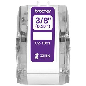 Brother Genuine CZ-1001 3/8” (0.37”) 9mm Wide x 16.4 ft. (5 m) Long Label roll Featuring Zink Zero Ink Technology