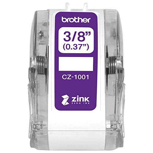 Brother Genuine CZ-1001 3/8” (0.37”) 9mm Wide x 16.4 ft. (5 m) Long Label roll Featuring Zink Zero Ink Technology