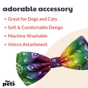 H&K Bow Tie for Pets | Bone-Dana Multi (Small) | Velcro Bow Tie Collar Attachment | Fun Bow Ties for Dogs & Cats | Cute, Comfortable, and Durable | Huxley & Kent Bow Tie