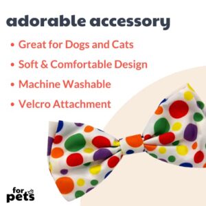 H&K Bow Tie for Pets | Happy Barkday (Large) | Birthday Velcro Bow Tie Collar Attachment | Fun Bow Ties for Dogs & Cats | Cute, Comfortable, and Durable | Huxley & Kent Bow Tie