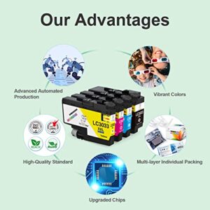 MS DEER Compatible LC3033 BK/C/M/Y Ink Cartridges Replacement for Brother LC3033XXL LC 3033 XXL LC3035 3035 Super High Yield Work for Brother MFC-J995DW MFC-J805DW MFC-J815DW MFCJ995DW Printer 4-Pack