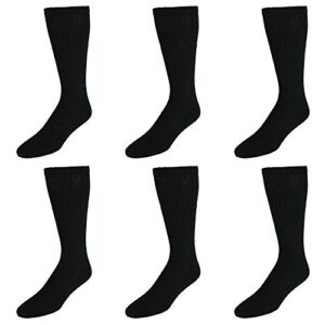 everlast men’s over the calf black tube socks 6 pack