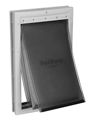 PetSafe Extreme Weather Energy Efficient Plastic Pet Door for Cats and Dogs - Large,White