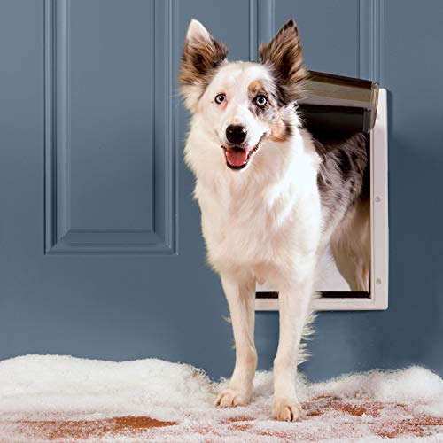 PetSafe Extreme Weather Energy Efficient Plastic Pet Door for Cats and Dogs - Large,White