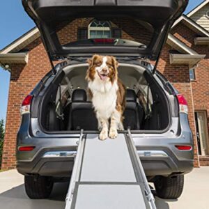 PetSafe Happy Ride Telescoping Dog Ramp for Cars, Trucks, & SUVs - Extends 39 to 72 Inches - Portable Pet Ramp for Large Dogs - Lightweight Aluminum Frame Weighs 13 lb, Supports up to 400 lb