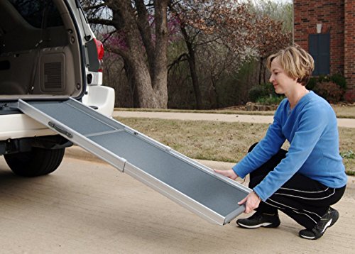 PetSafe Happy Ride Telescoping Dog Ramp for Cars, Trucks, & SUVs - Extends 39 to 72 Inches - Portable Pet Ramp for Large Dogs - Lightweight Aluminum Frame Weighs 13 lb, Supports up to 400 lb