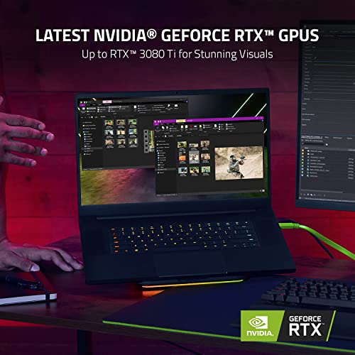 Razer Blade 17 Gaming Laptop: NVIDIA GeForce RTX 3080 Ti - 12th Gen Intel 14-Core i7 CPU - 17.3" FHD 360Hz - 32GB DDR5 RAM - 1TB PCIe SSD - Windows 11 - Chroma RGB - Thunderbolt 4 (Renewed)