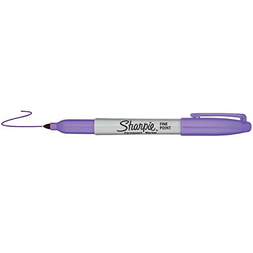 Sharpie Permanent Markers, Fine Point, Light Purple Ink, Pack of 12