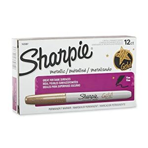 SHARPIE 1823887 Metallic Permanent Markers Gold Dozen