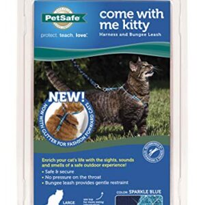 PetSafe Come With Me Kitty Glitter Harness and Bungee Cat Leash, Large