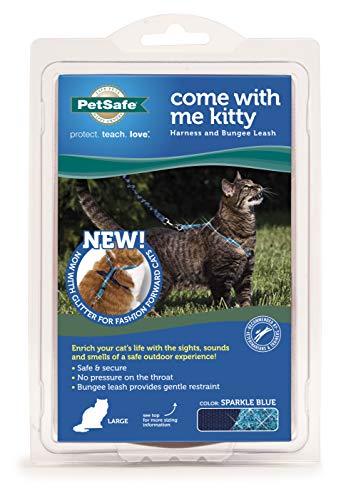 PetSafe Come With Me Kitty Glitter Harness and Bungee Cat Leash, Large