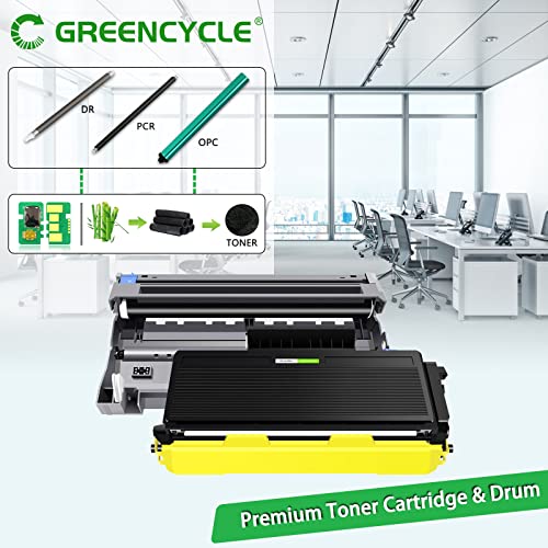 GREENCYCLE 2PK Black Toner Cartridge Replacement and 1PK Drum Unit Set Compatible for Brother TN650 TN-650 DR620 DR-620 for DCP-8060 8080 HL-5200 5240 5370dw 5380dn MFC-8470DN 8680DN 8890DW Printer