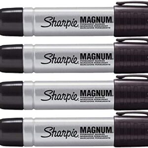 Sharpie Pro Magnum Professional Permanent Marker, Oversized Chisel Tip, Black Ink, Pack of 4