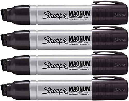 Sharpie Pro Magnum Professional Permanent Marker, Oversized Chisel Tip, Black Ink, Pack of 4