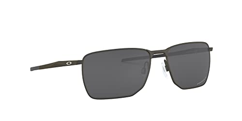 Oakley Men's OO4142 Ejector Rectangular Sunglasses, Carbon/Prizm Black Polarized, 58 mm