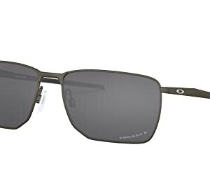 Oakley Men's OO4142 Ejector Rectangular Sunglasses, Carbon/Prizm Black Polarized, 58 mm