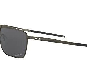 Oakley Men's OO4142 Ejector Rectangular Sunglasses, Carbon/Prizm Black Polarized, 58 mm