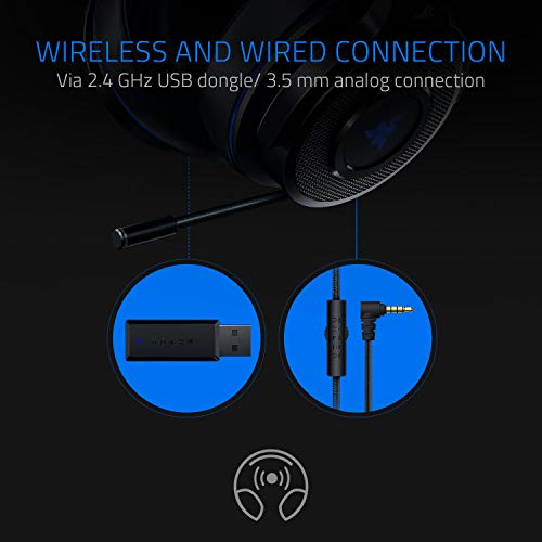 Razer Thresher - Lag-Free Wireless Connection - Retractable Digital Microphone - Gaming Headset Works with PC & PS4