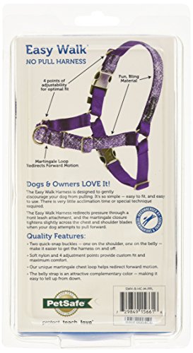 PetSafe Bling Easy Walk Harness, Medium, Purple