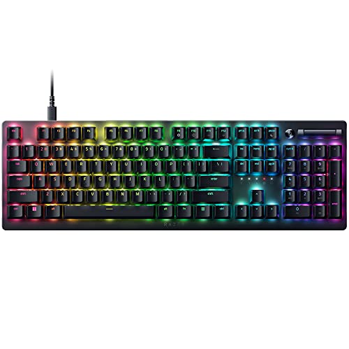 Razer DeathStalker V2 Gaming Keyboard: Low-Profile Optical Switches - Linear Red - Ultra-Durable Coated Keycaps - Durable Aluminum Top Plate - Multi-Function Roller and Media Button - Chroma RGB