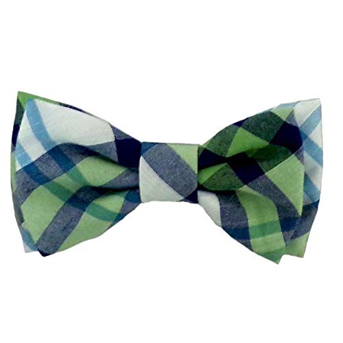 Huxley & Kent Pet Bow Tie | Lime Madras (Extra-Large) | Easter Pet Bow Tie Collar Attachment | Fun Bow Ties for Dogs & Cats | Cute, Comfortable, and Durable