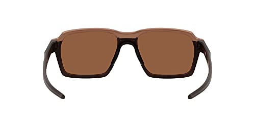 Oakley Men's OO4143 Parlay Rectangular Sunglasses, Matte Rootbeer/Prizm Tungsten Polarized, 58 mm