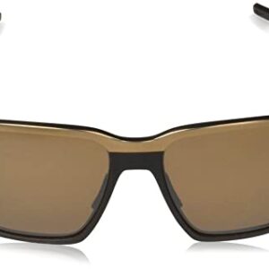 Oakley Men's OO4143 Parlay Rectangular Sunglasses, Matte Rootbeer/Prizm Tungsten Polarized, 58 mm